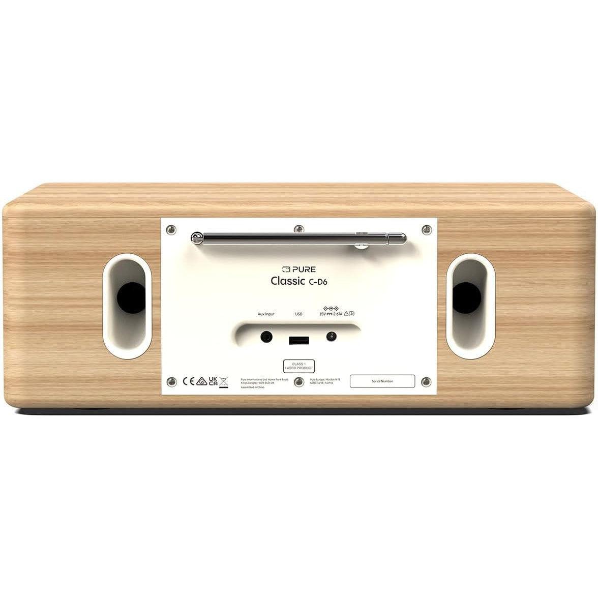 Pure CD-6 Hifi System with CD Player, Bluetooth & Radio Oak ...